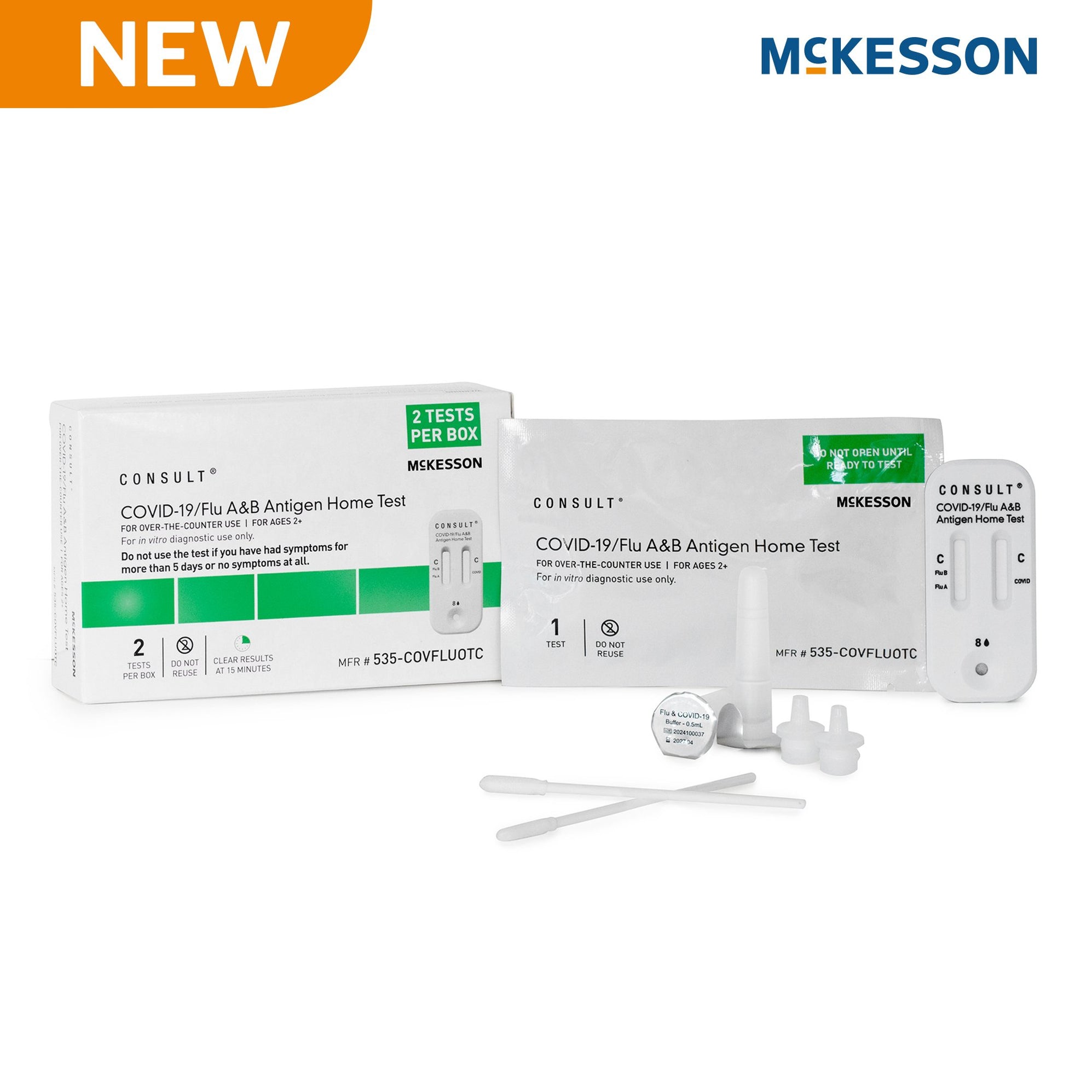 McKesson Consult® Respiratory Test Kit COVID-19 / Flu A&B — Medical ...