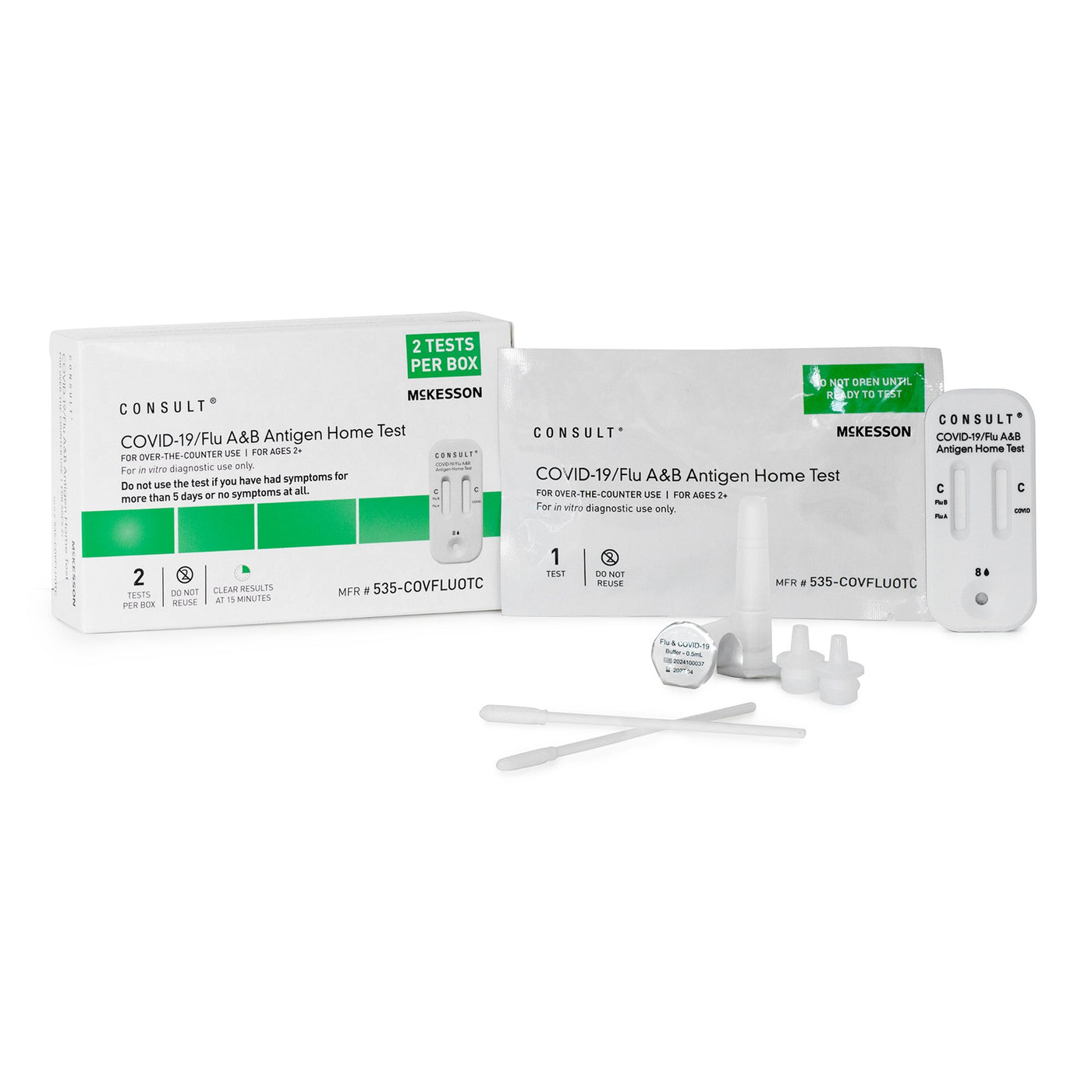 McKesson Consult® Respiratory Test Kit COVID-19 / Flu A&B — Medical ...
