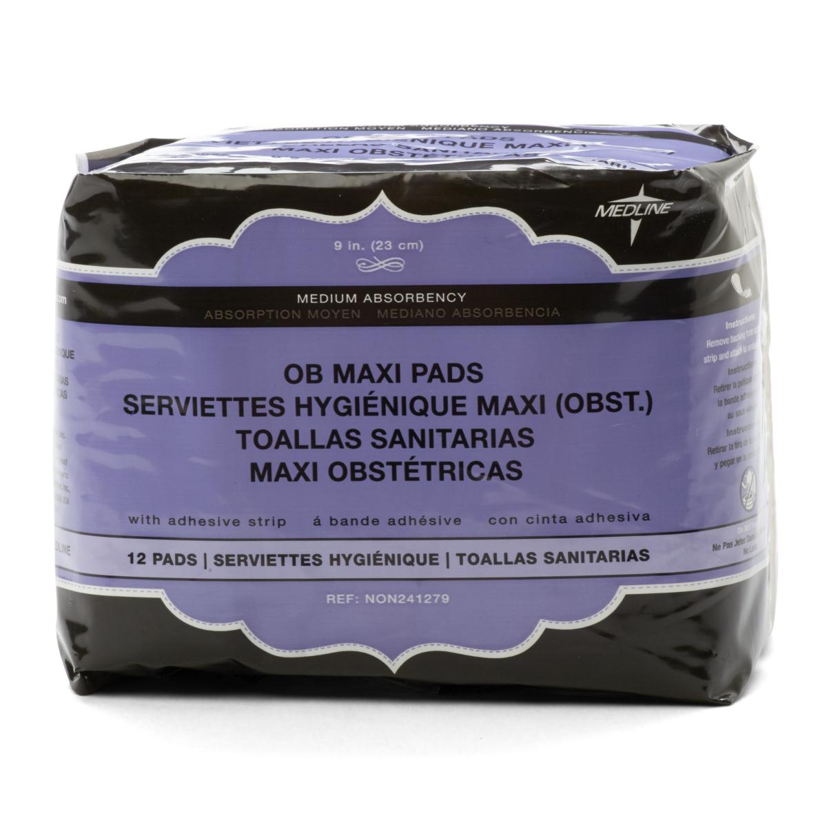 Medline Maxi Adhesive Sanitary Pads — Medical Supply Pros